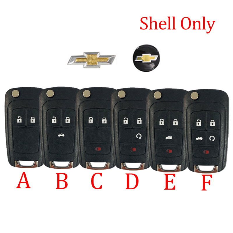 2/3/4/5 Remote with logo car Key Shell For Chevrolet Aveo Cruze Epica ...