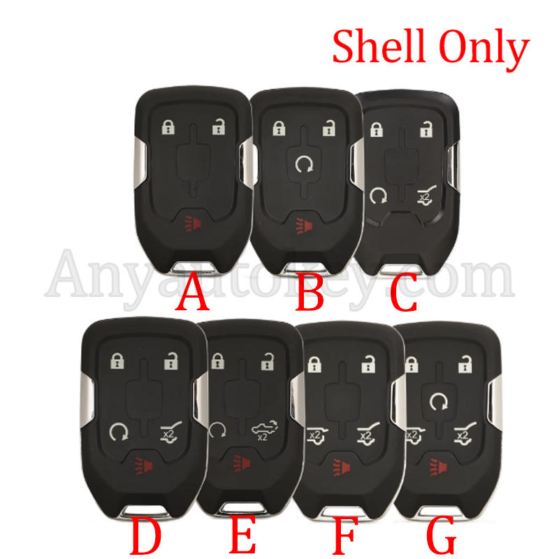 3/4/5/6 button car remote key shell with logo for Chevrolet and GMC