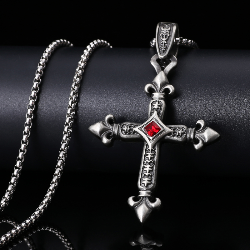 Red Cross pendant with diamonds