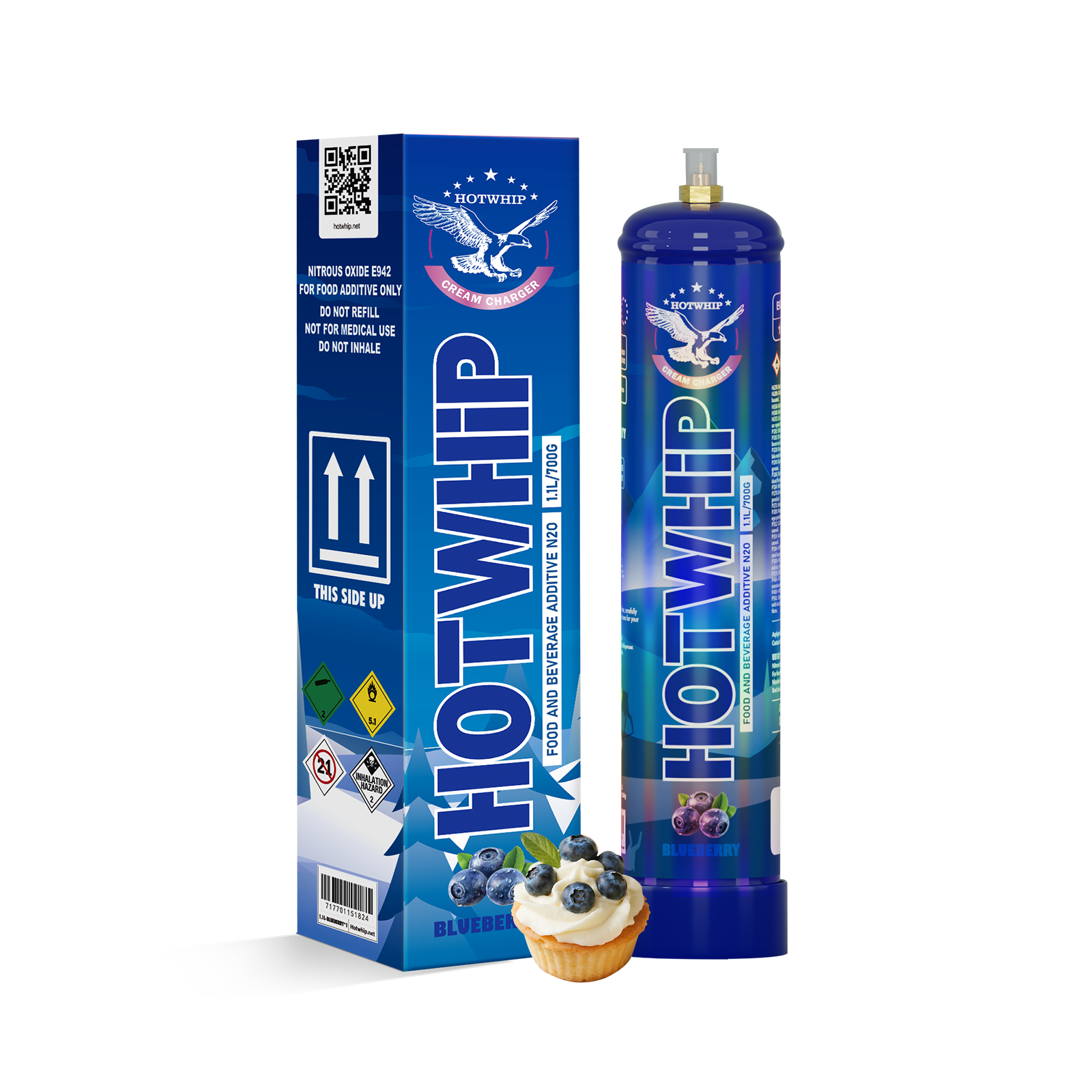 Hotwhip Food Grade 1.1L N2O Tank for Whipped Cream Chargers ...