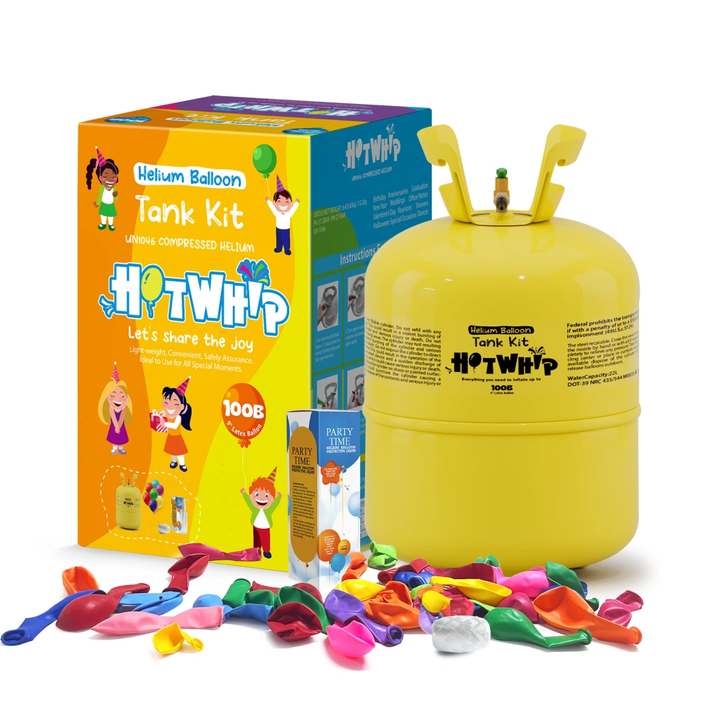 22L Helium Tank Kit (Includes 100 Assorted Latex Balloons,Balloon ...