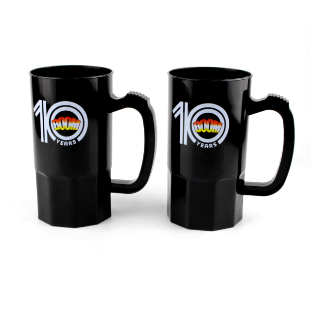 23oz plastic draft beer mug with handle