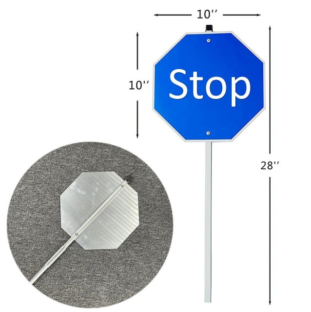 10" Retractable Aluminum Yard Traffic Warning Sign Stakes