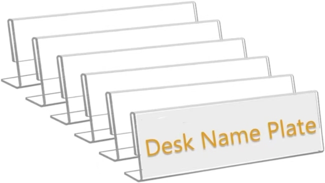 8"W x 3"H Acrylic Office Name Plate desk label sign holder