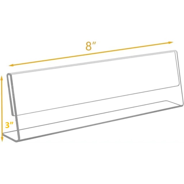 8"W x 3"H Acrylic Office Name Plate desk label sign holder