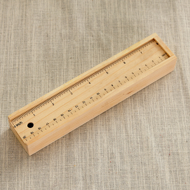 12-Piece Colored Pencil Set In Wooden Ruler Box