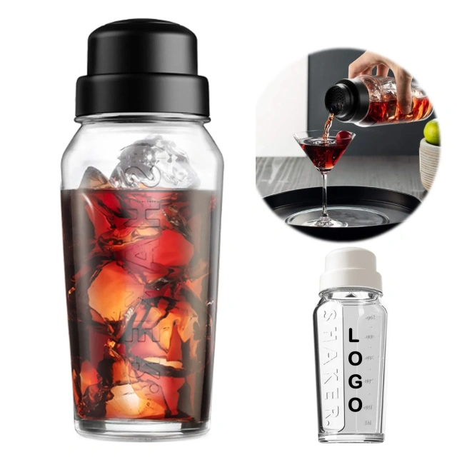 19 oz. Martini Cocktail Glass Bar Shaker with Strainer