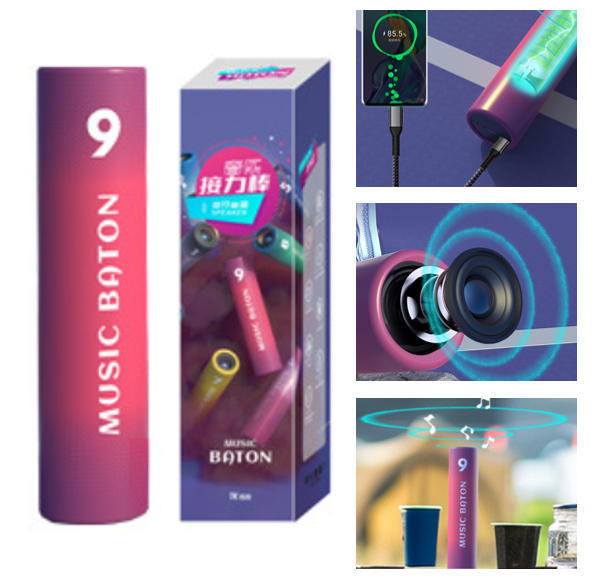 Music Baton Bluetooth Speaker with Power Bank Speaker for Running & Cycling