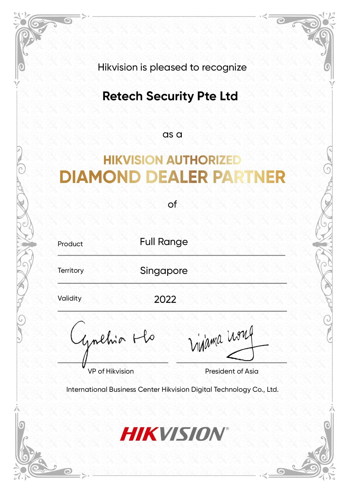 Retech Security - Hikvision Authorized Diamond Dealer Partner