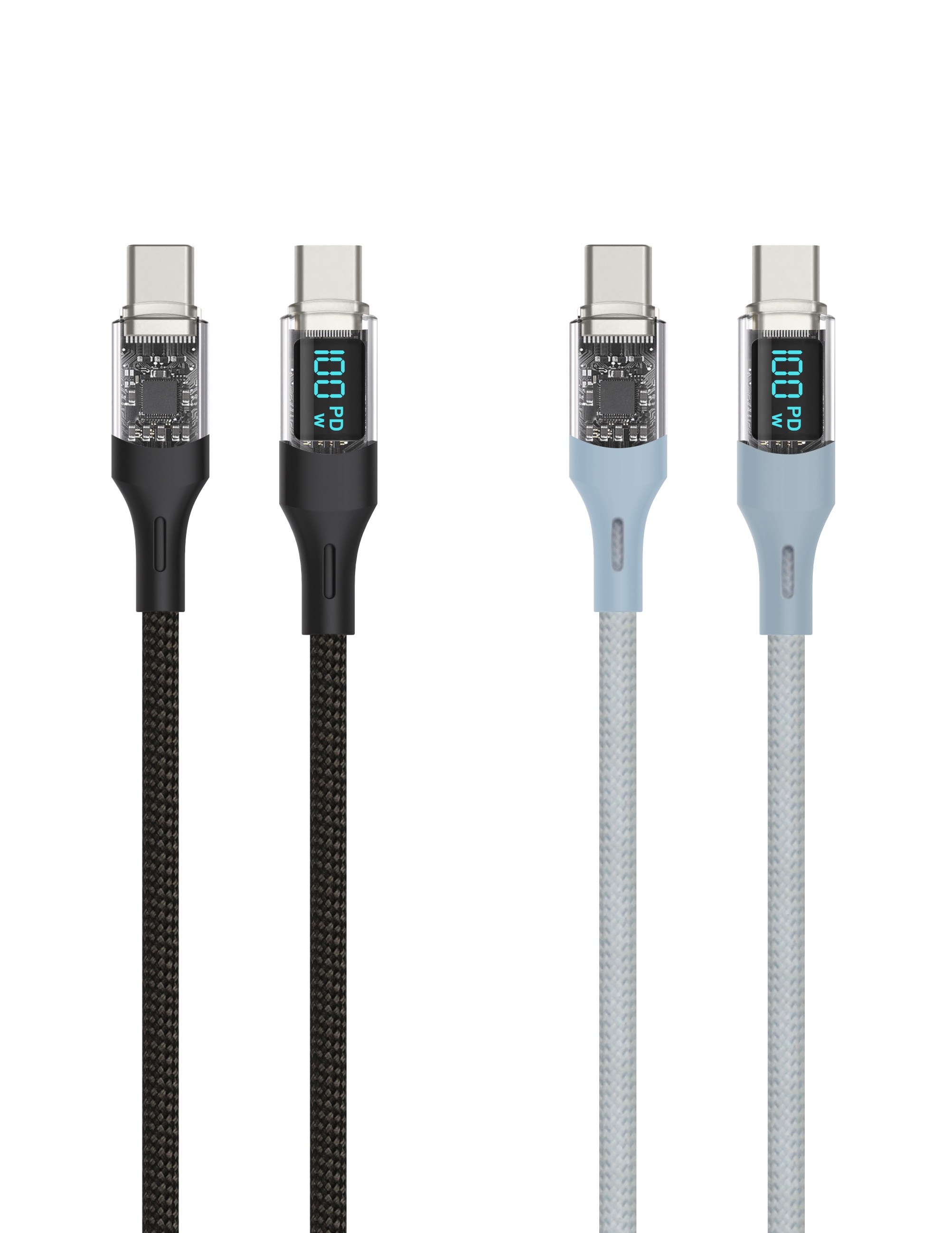 Transparent Housing Fast Charge Cable with Digital Display