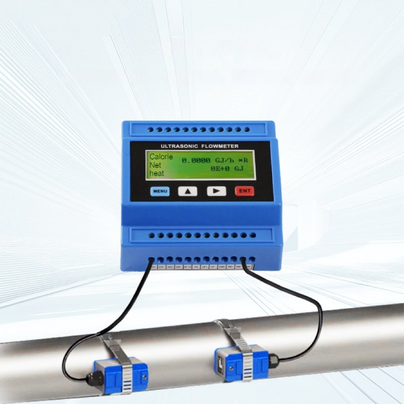 RS485 Ultrasonic Flow Sensor with LCD Display for Hot Water Fuel Oil ...