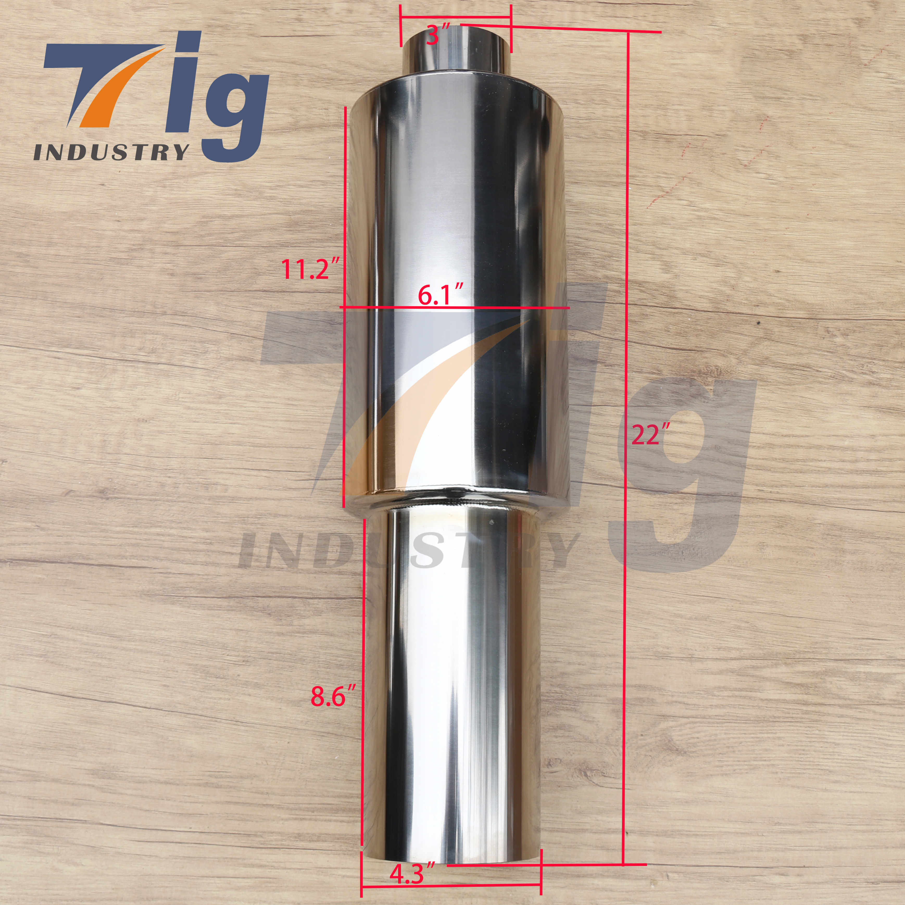 Exhaust Tip titanium Racing Resonator Exhaust Muffler 3" Inlet