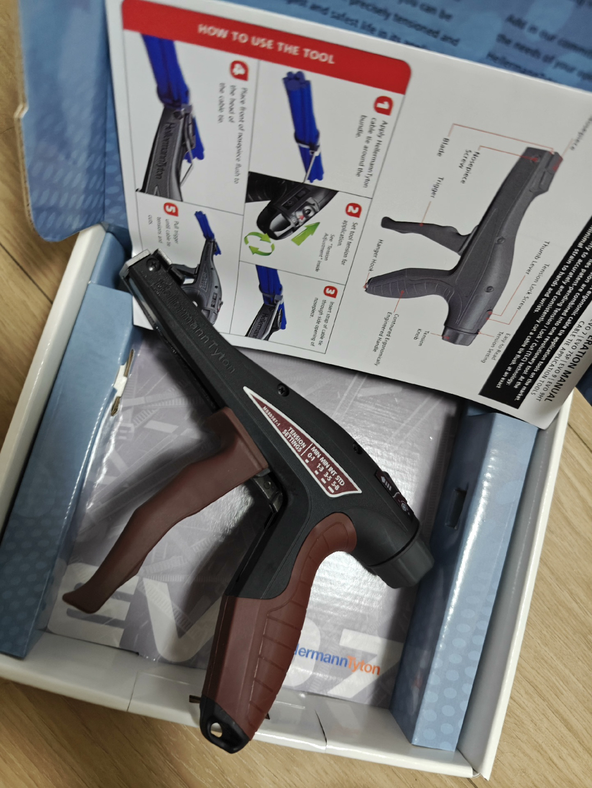 GENUINE HellermannTyton Evo 7 SP Adj. Tension & Cut-Off Tool Ziptie Cable Tie Gun