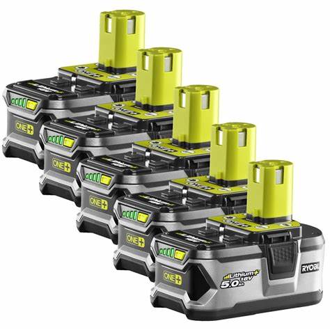 Genuine Ryobi One+ 18V 5.0Ah Battery RB18L50 - 5 Pack