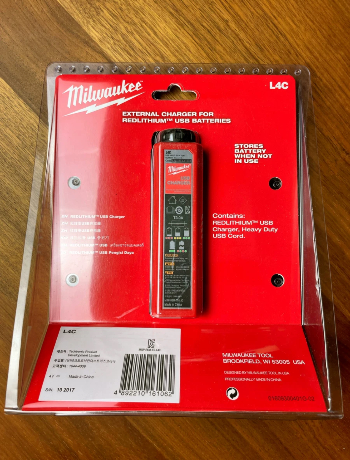 Genuine Milwaukee L4C 4v Red Lithium USB Charger