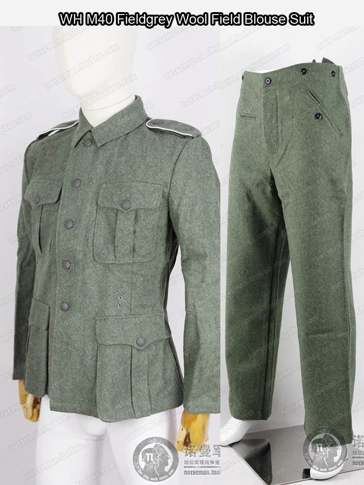 Reproduction Cosplay German M40 heer / elite field Wool Trousers Pants ...