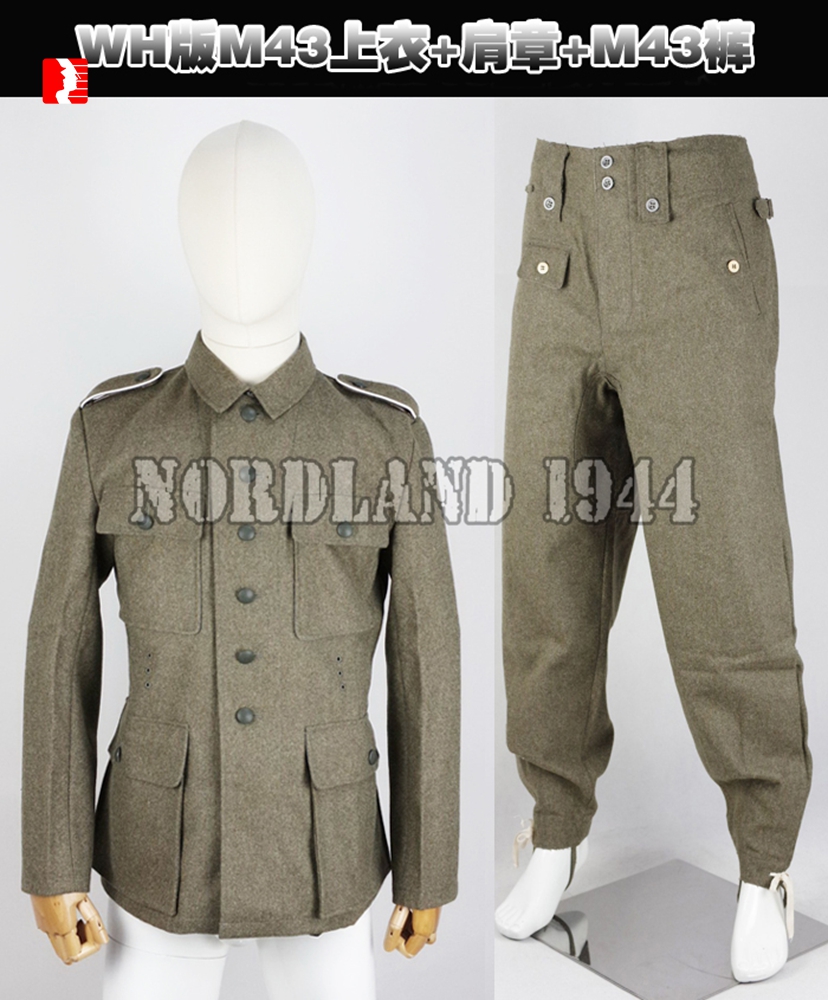 German WH M43 Heer EM Fieldgrey Wool Feldbluse Field Blouse Tunic with ...