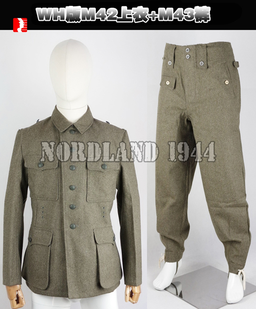 German WH M42 Heer EM Fieldgrey Wool Feldbluse Field Blouse Suit Tunic ...