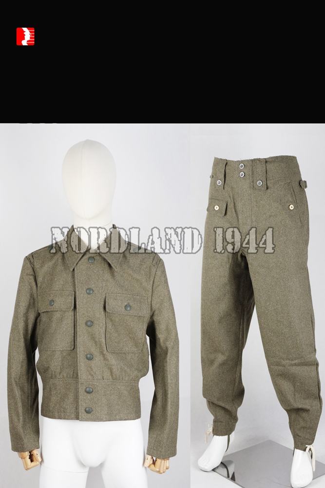 German M44 Late Field Grey Wool Field Blouse Suit Tunic M43 Pants WH ...
