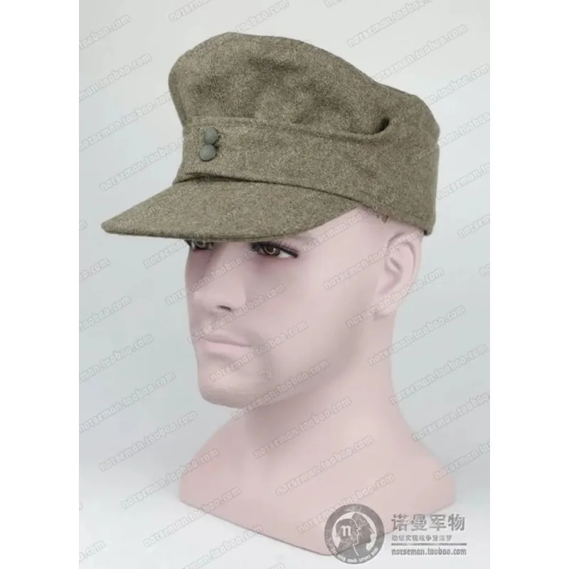 Cosplay reproduction German M43 brown field cap grey wool Nordland 1944 ...