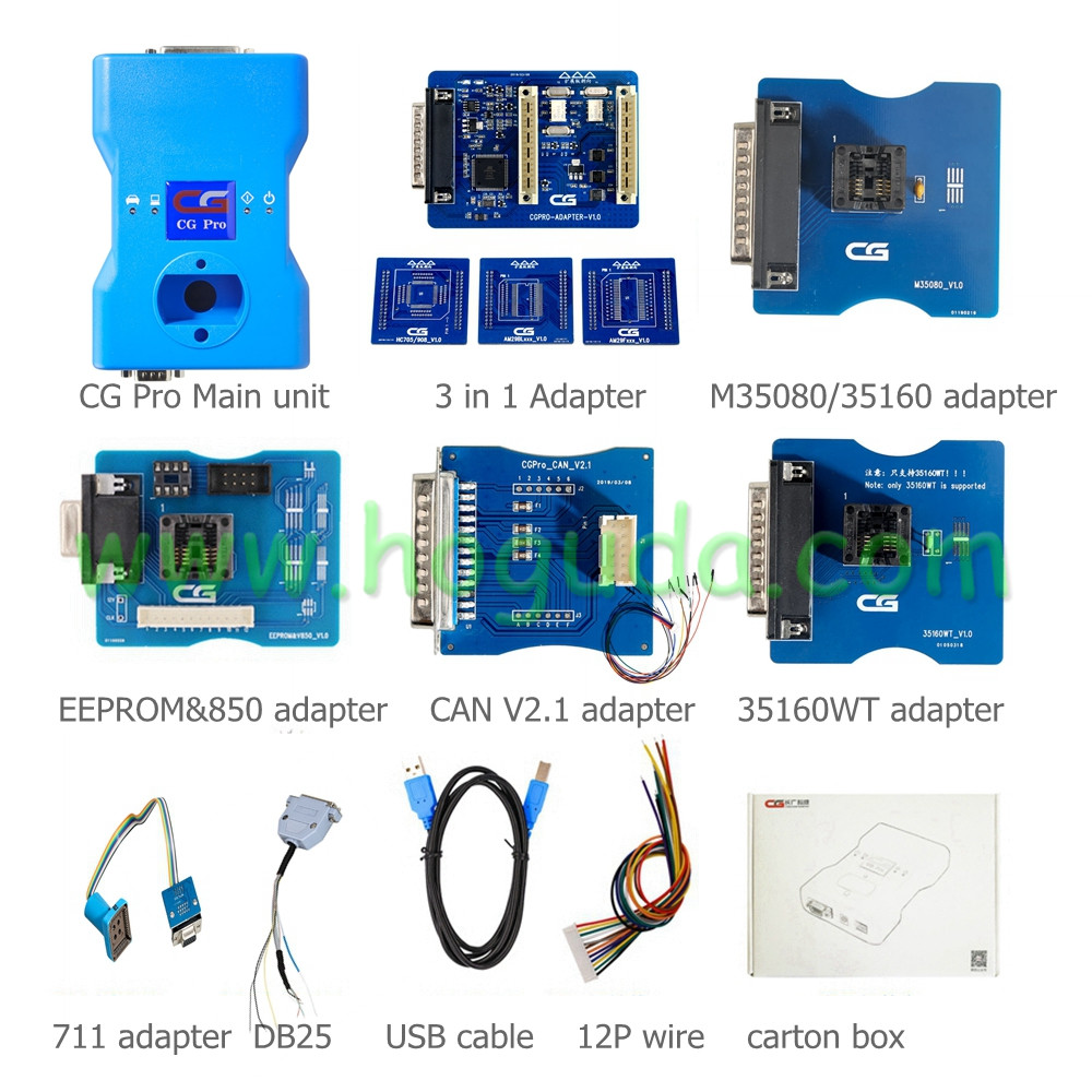CG Pro 9S12 Programmer Full Version with All Adapters including New CAS4 DB25 and TMS370 Adapter
