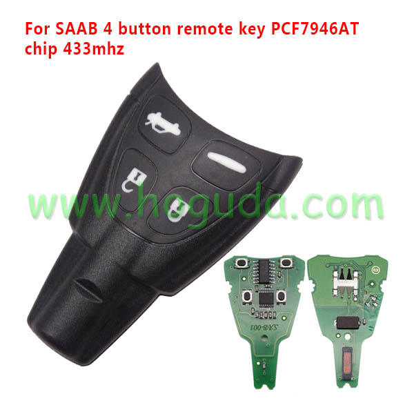 For SAAB 4 button remote key With PCF7946AT Chip and 433Mhz