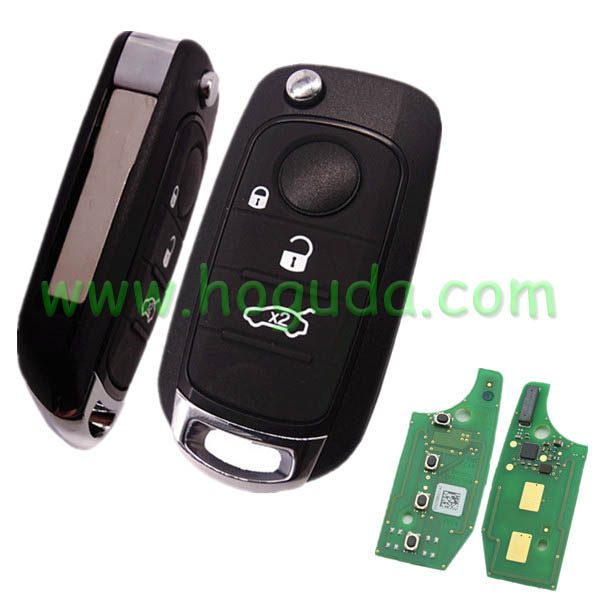 For Original Fiat Egea 500X tipo 3 button Flip remote key 4A HITAG AES ...