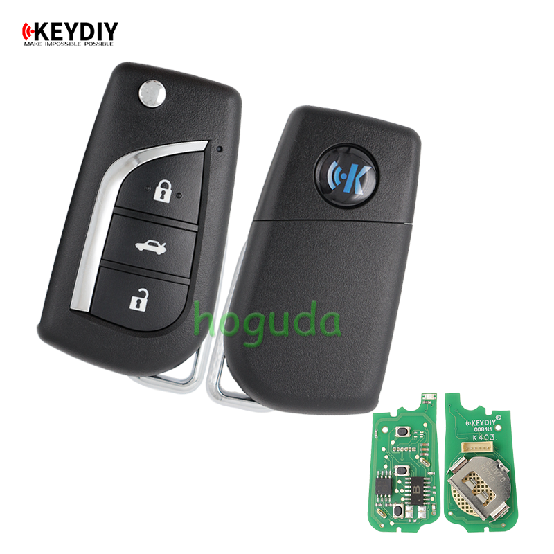 Toyota style 3 button remote key B13 for KD300 and KD900 to produce any model remote