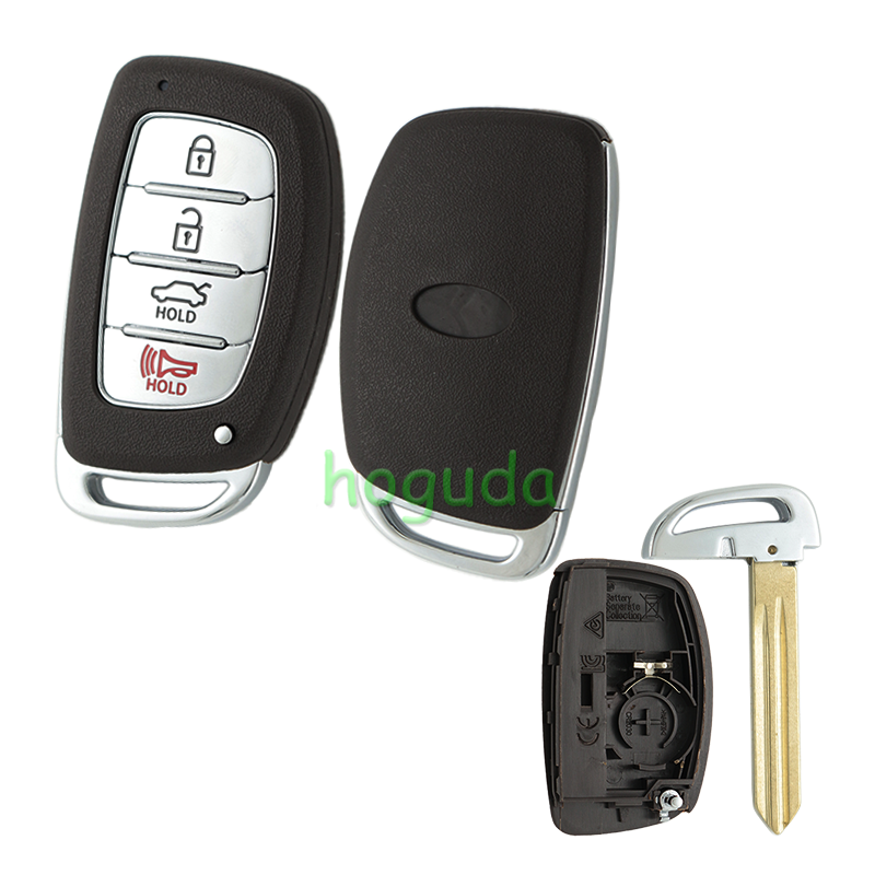 For Hyundai 4 button remote key blank with battery clamp
