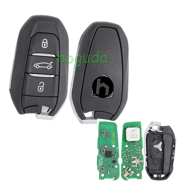 For Peugeot 3 button smart key with 433Mhz 4A NCF29AxMTT HITAG AES chip ...