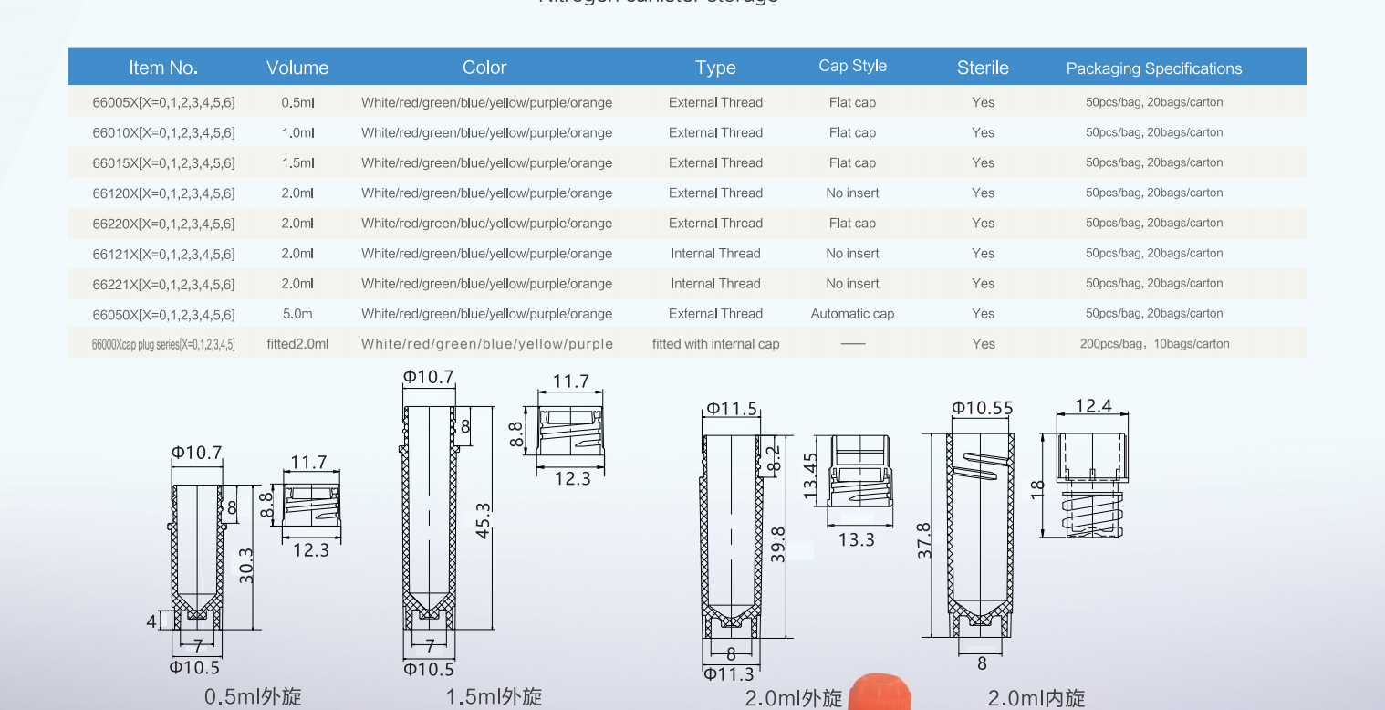 Traditional Cryogenic Vials