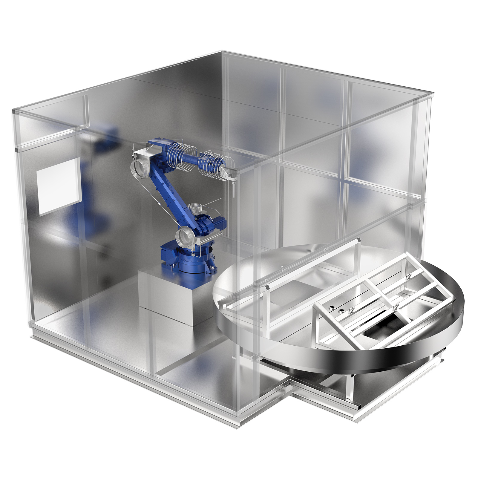 Роботизированная машина для гидроабразивной резки полностью закрытого ...