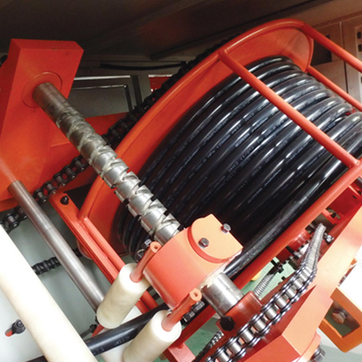 Hydraulic Rotary Hose Reel | UHP Water Jet Hydroblast Hose Organizer