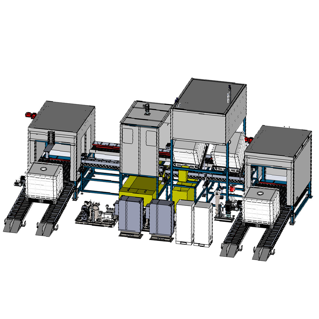 Automatic IBC Tote Cleaner Washing Line