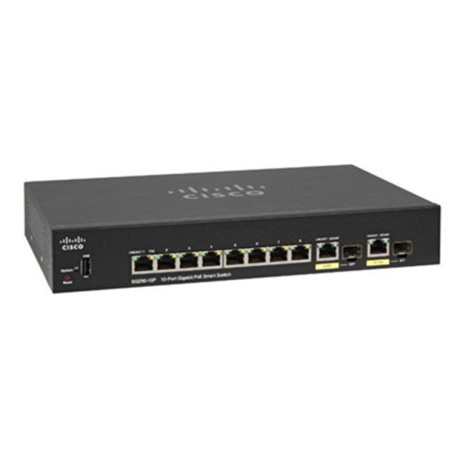 10-port Gigabit PoE Switch SG250-10P-K9-CN,10/100/1000Mbps,