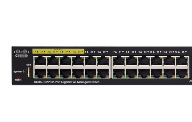 CISCO SG350-52P-K9-CN 52 Port Gigabit POE Managed Switch