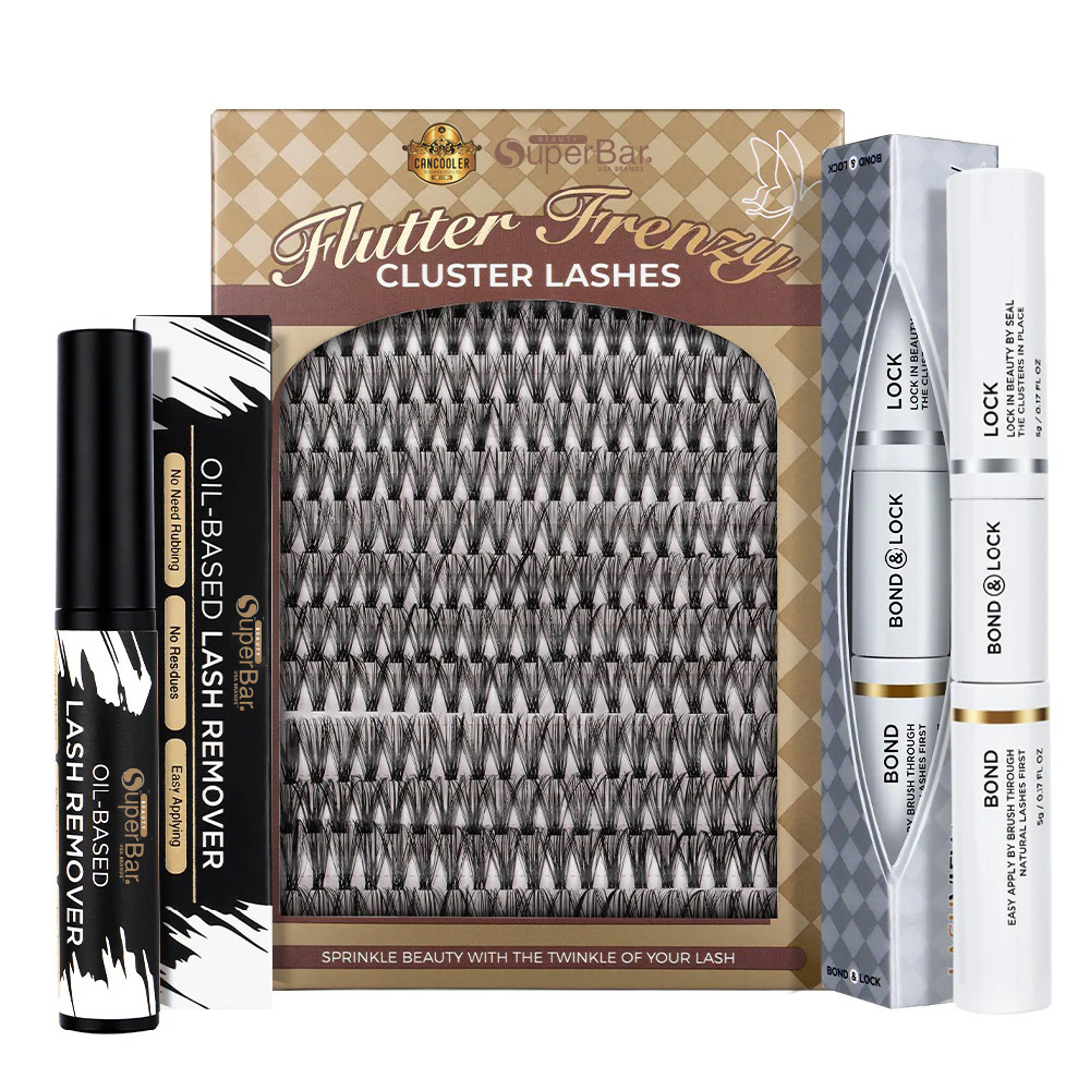 SUPERBAR Flutter Frenzy DIY Cluster Eyelash Extension Kit (40D 9-16mm)