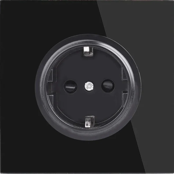 Factory Direct 16A Glass Tempered Round Socket - 220V EU Wall Electric ...