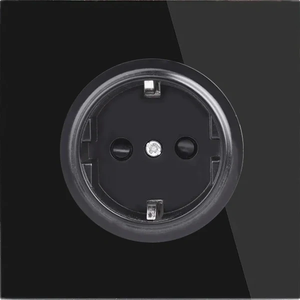 Factory Direct 16A Glass Tempered Round Socket - 220V EU Wall Electric ...