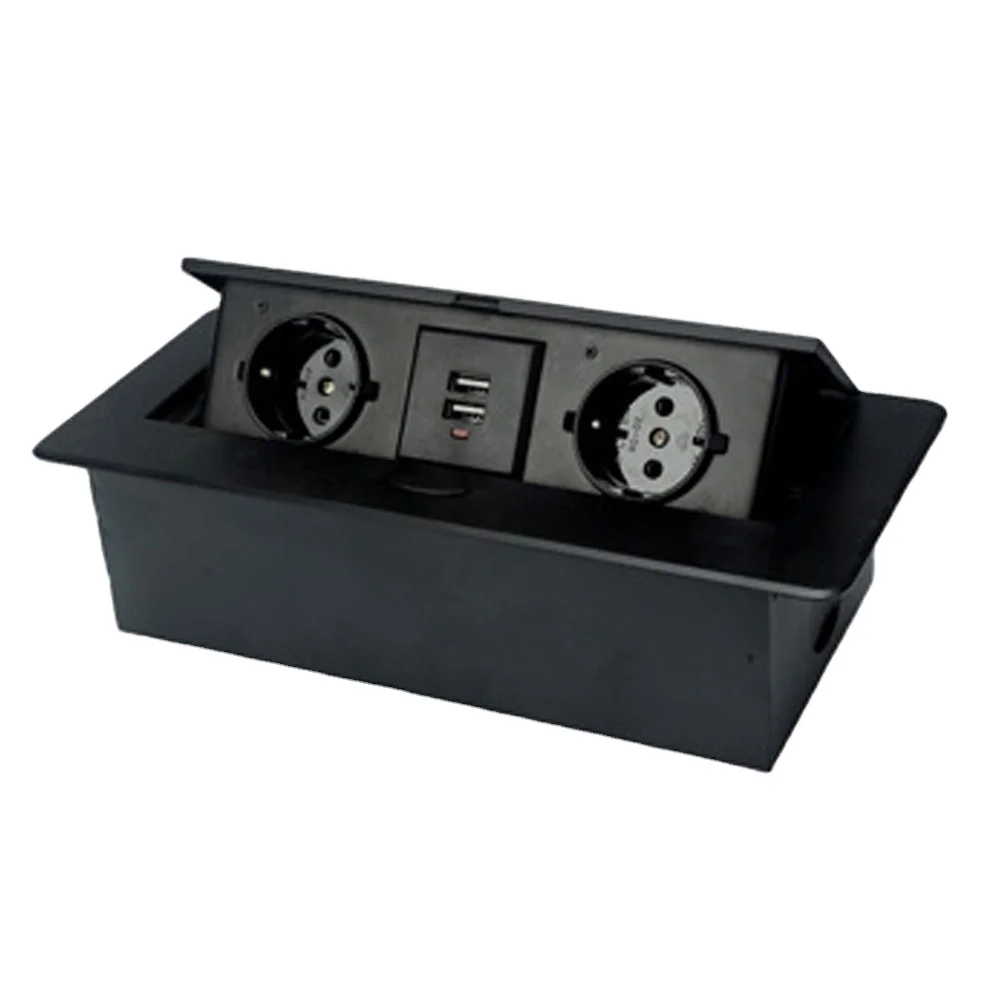 EU Standard Desktop Socket with Double USB Port - Factory Direct Pop Up ...