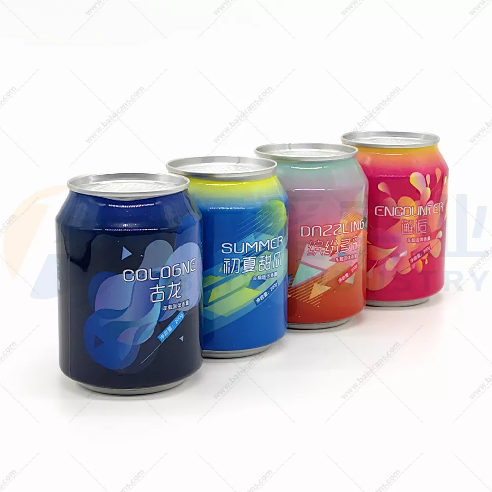 250ml aluminum cans with 202 peel off lids for car solid aromatherapy