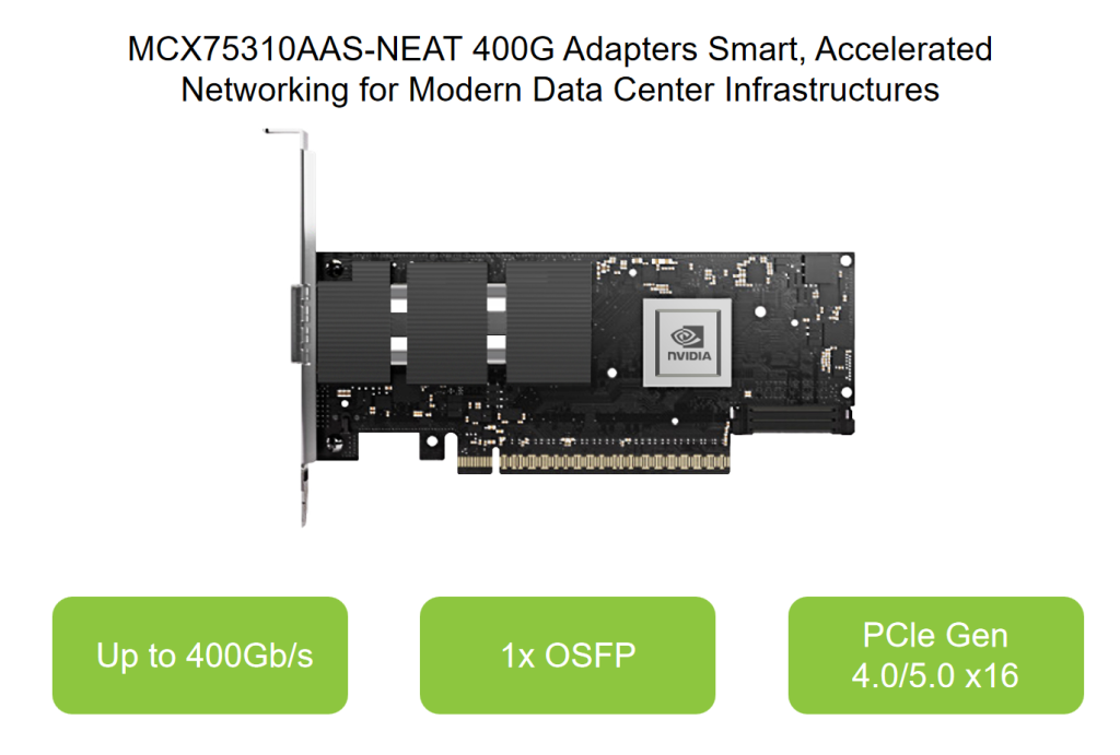 Mellanox network card MCX75310AAS-NEAT ConnectX-7 Adapter Card 400GbE/NDR Crypto Disabled