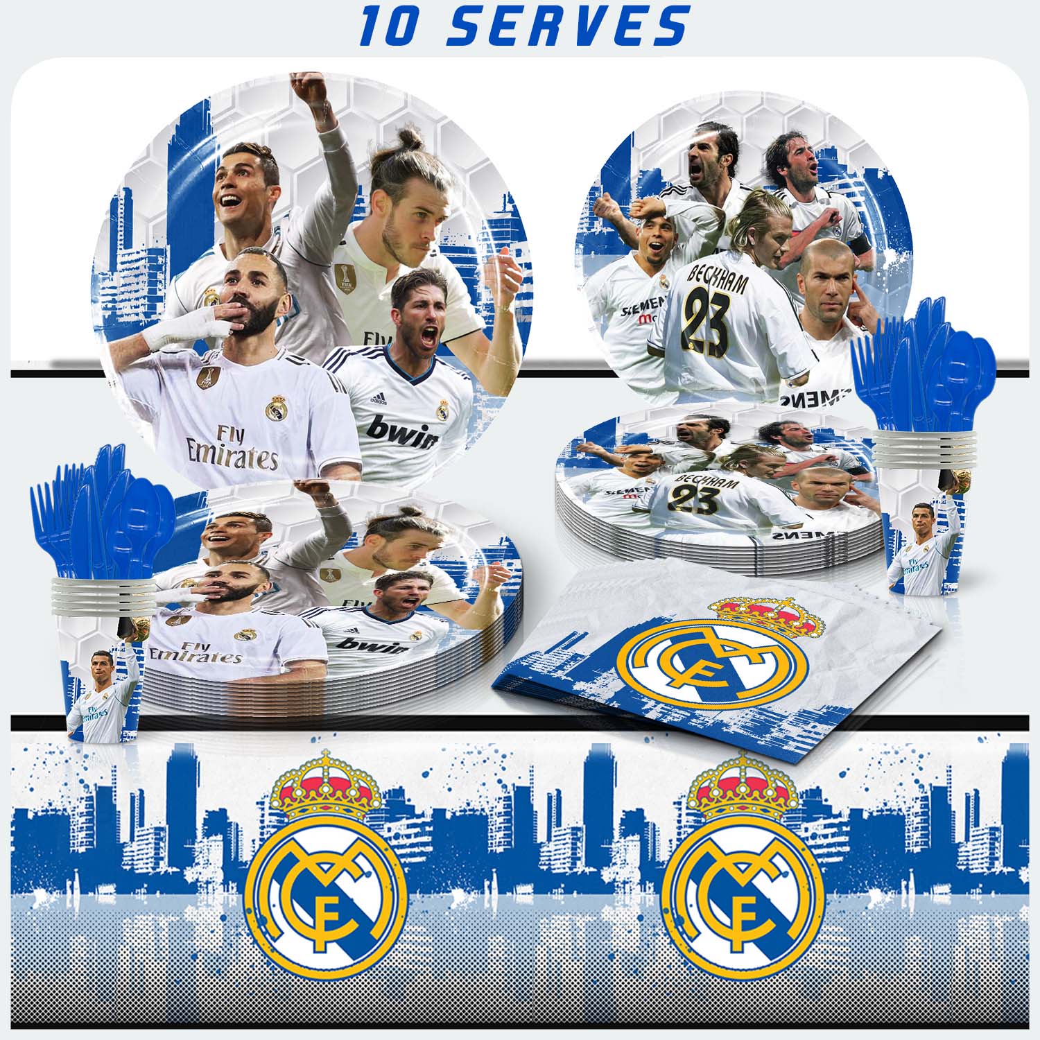 Real Madrid Theme Party Tableware Set,Star theme