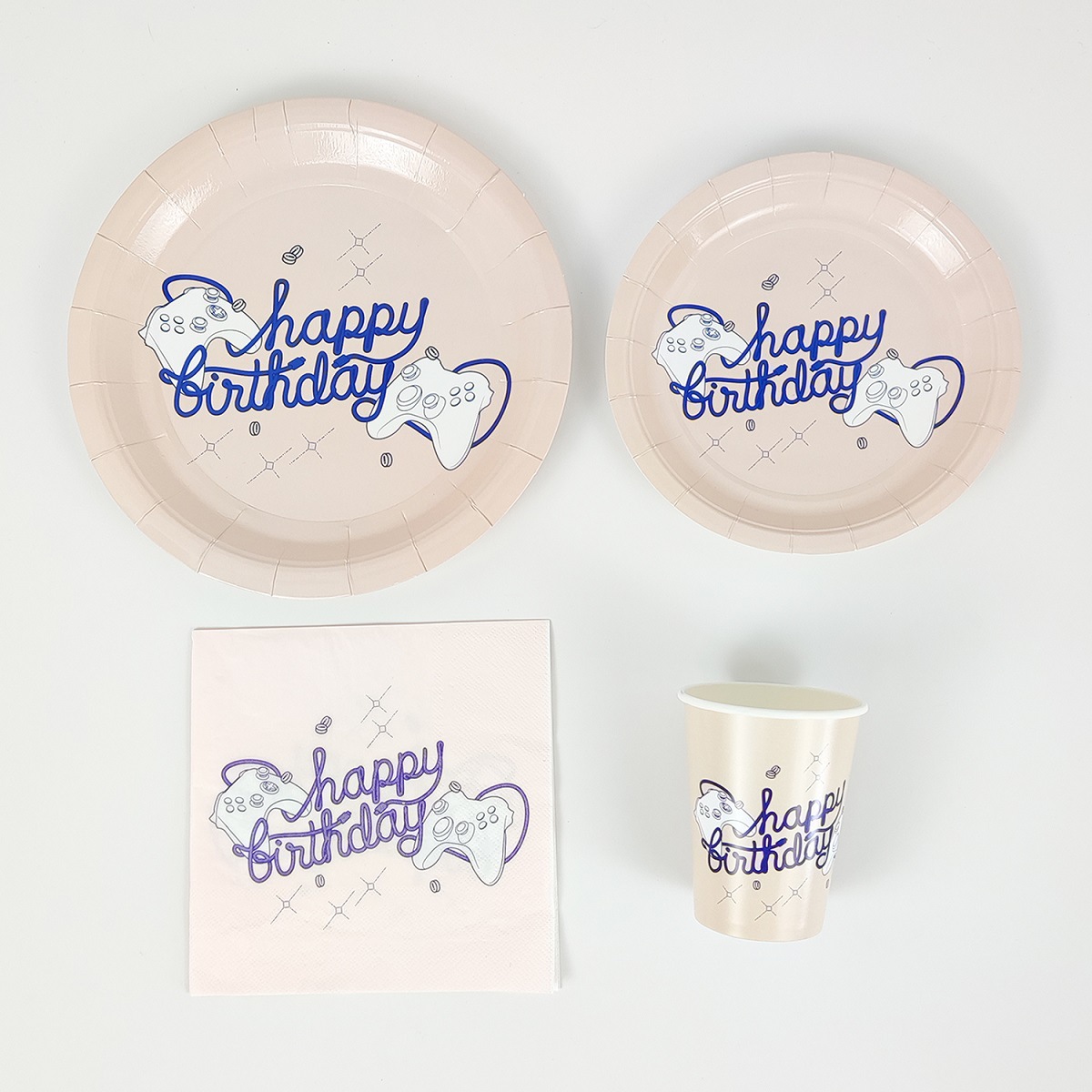 Happy Birthday Game Boy Birthday Party Tableware,Simple Style