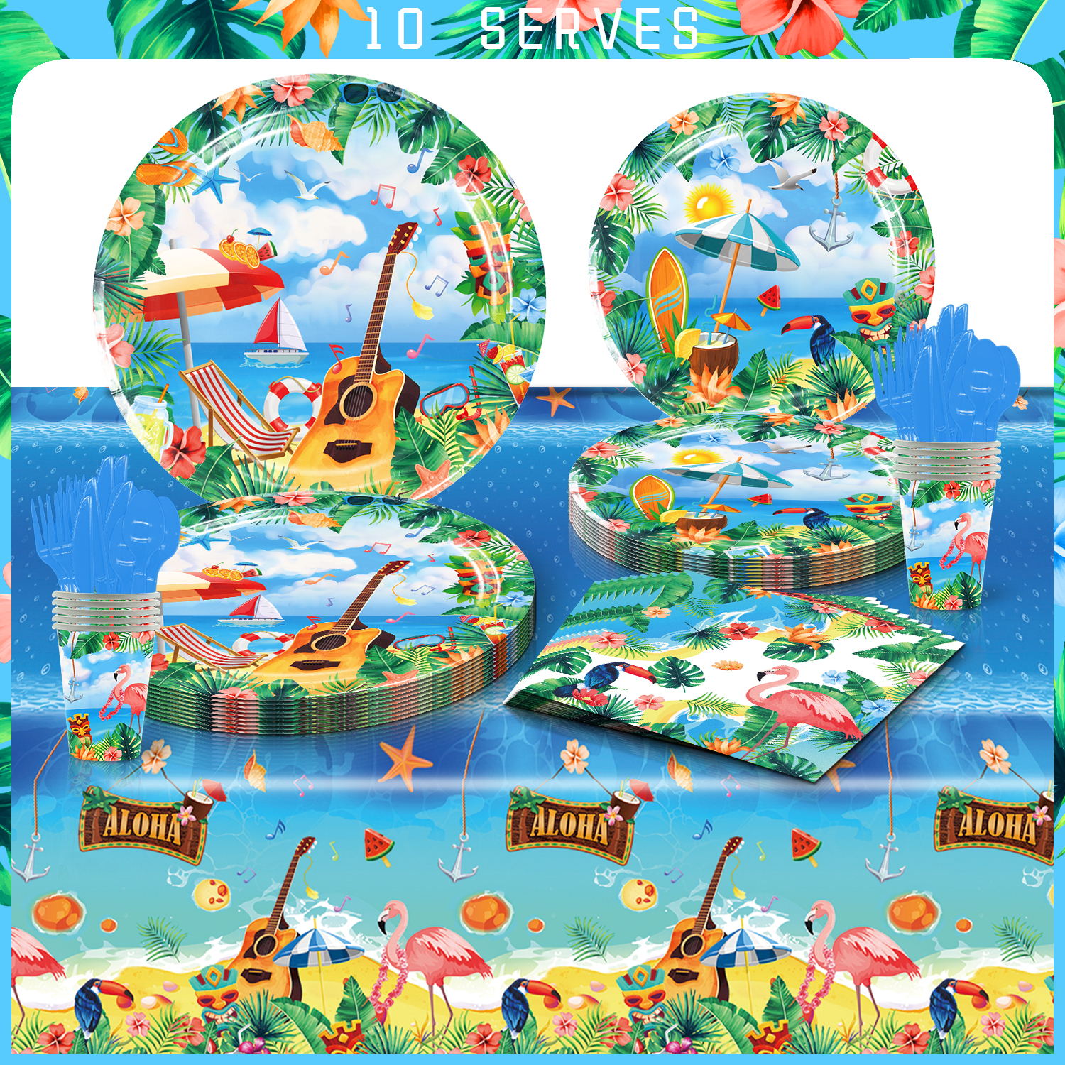 Summer Theme Party Tableware Set,Summer