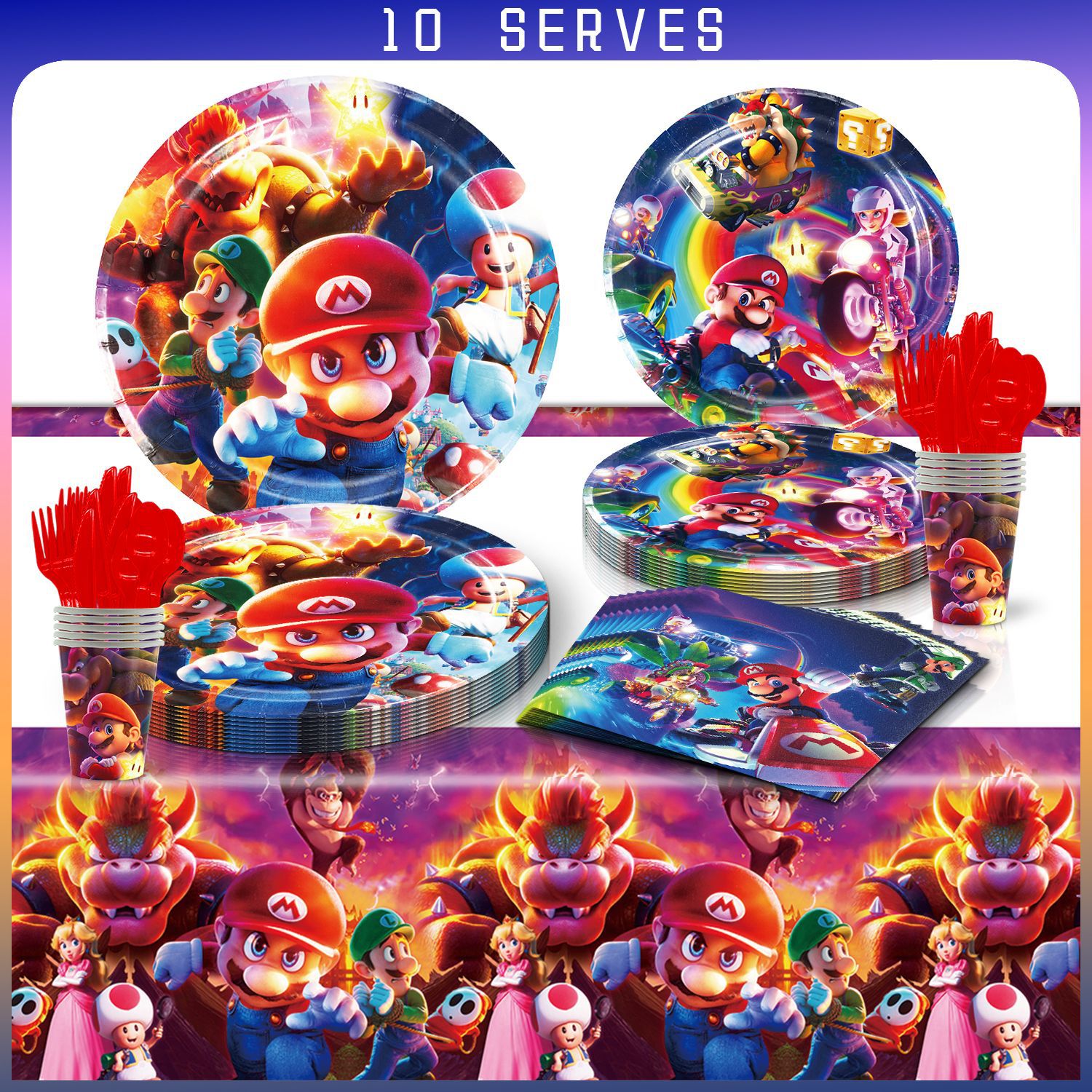 Mario Movie Theme Party Tableware Set,Cartoon
