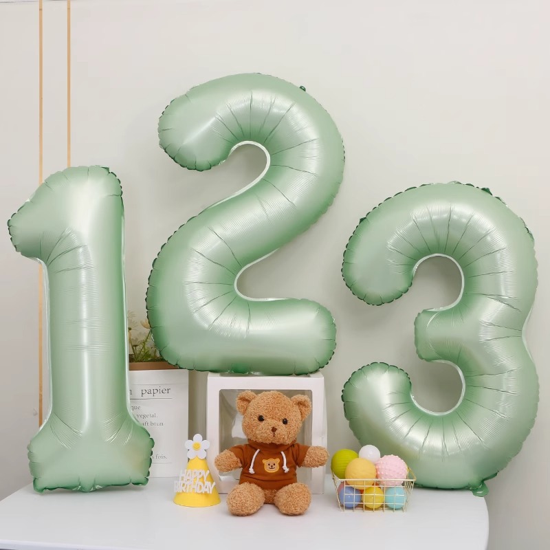 40 Inch Maca Green Digital Foil Balloon,Number Balloons