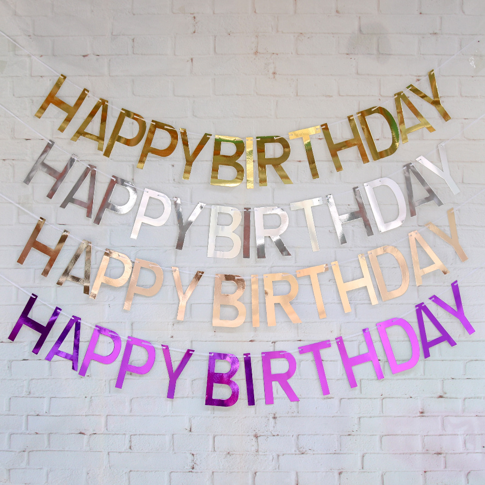 Solid Birthday Pull Flag Solid Birthday Banner,Happy Birthday Banner
