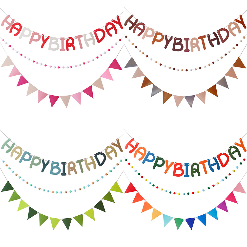 Caramel Brown Happy Birthday Letter Banne,Happy Birthday Banner