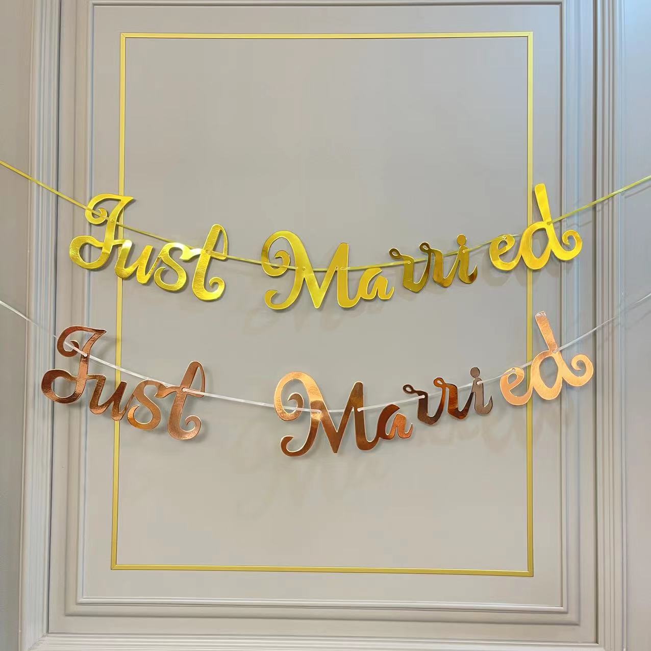 Connected Letter Banner Just Marride Happy Marriage Banner,Happy ...